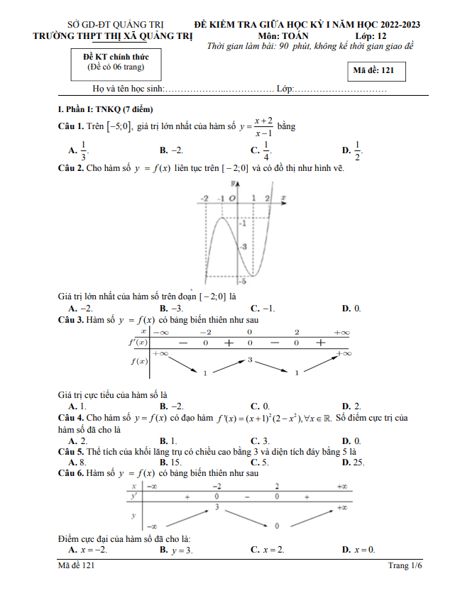 Đề Thi Giữa HK1 Toán 12 - Trang 4 trên 13 - TOANMATH.com