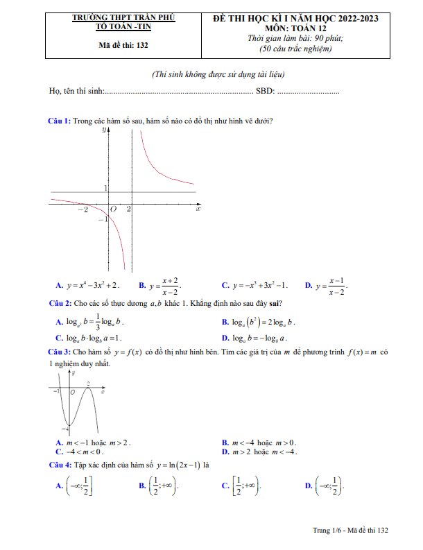 Đề Thi HK1 Toán 12 - Trang 4 trên 28 - TOANMATH.com