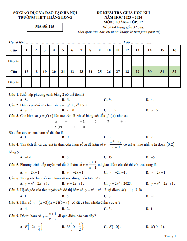 de-giua-hoc-ki-1-toan-12-nam-2023-2024-truong-thpt-thang-long-ha-noi - TOANMATH.com